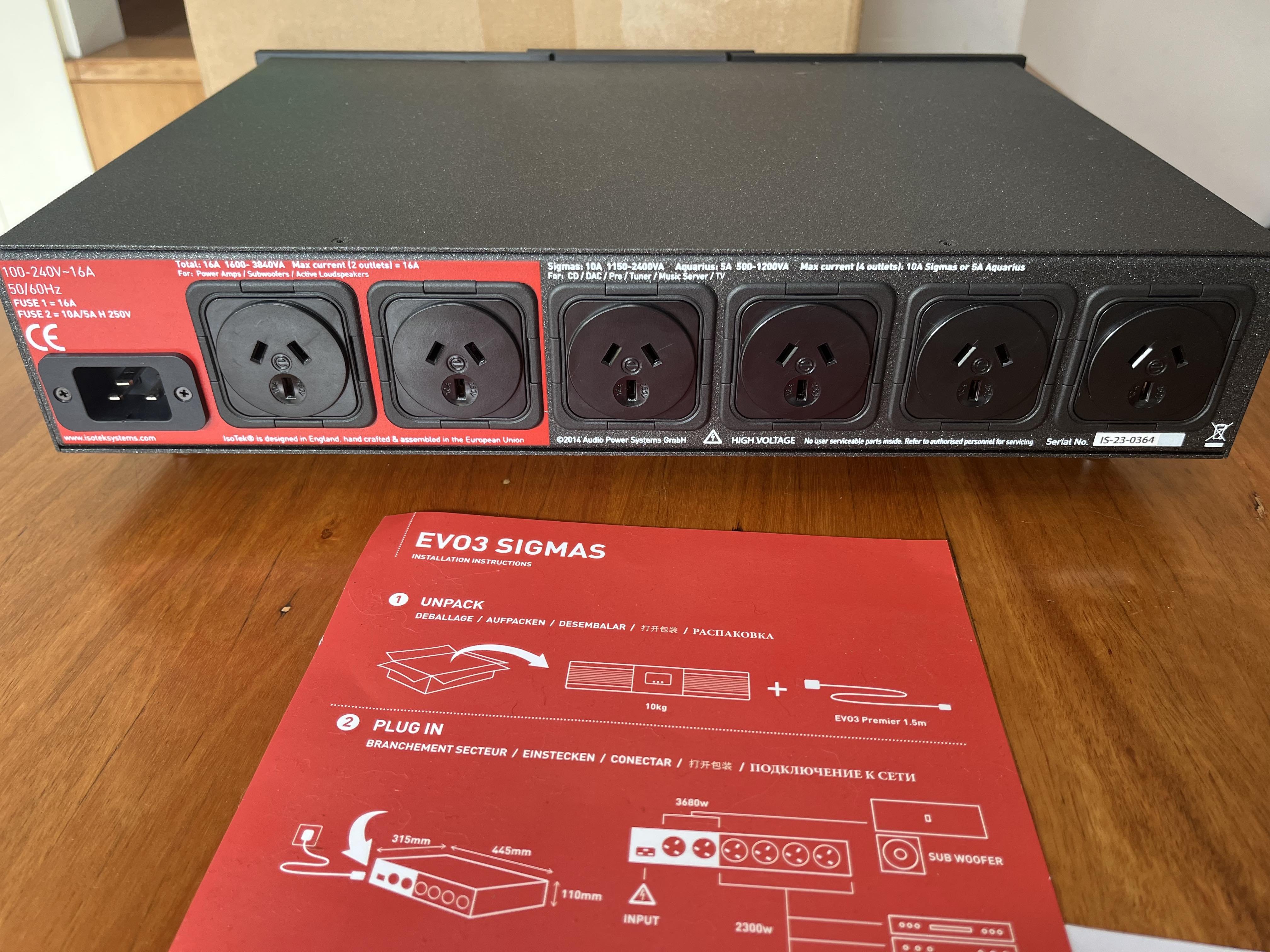 IsoTek Evo3 Sigmas Power Conditioner |﻿ Power Filtering / Conditioning