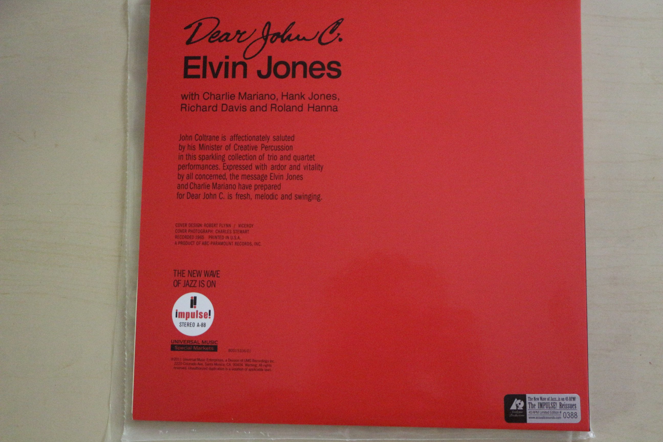 Elvin Jones-Dear John C. 2 x 45rpm Vinyl Record (Double LP) |﻿ Vinyl Records