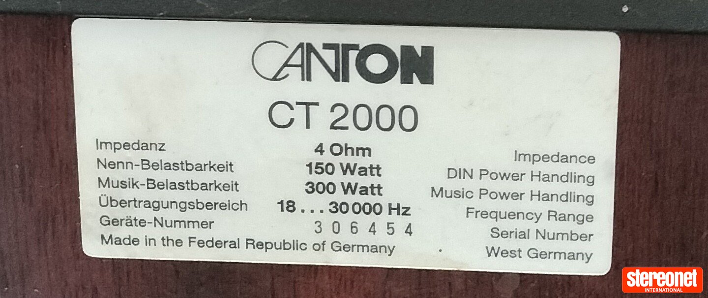 Canton CT2000 Floorstanding Loudspeakers - Floorstanders & Large ...