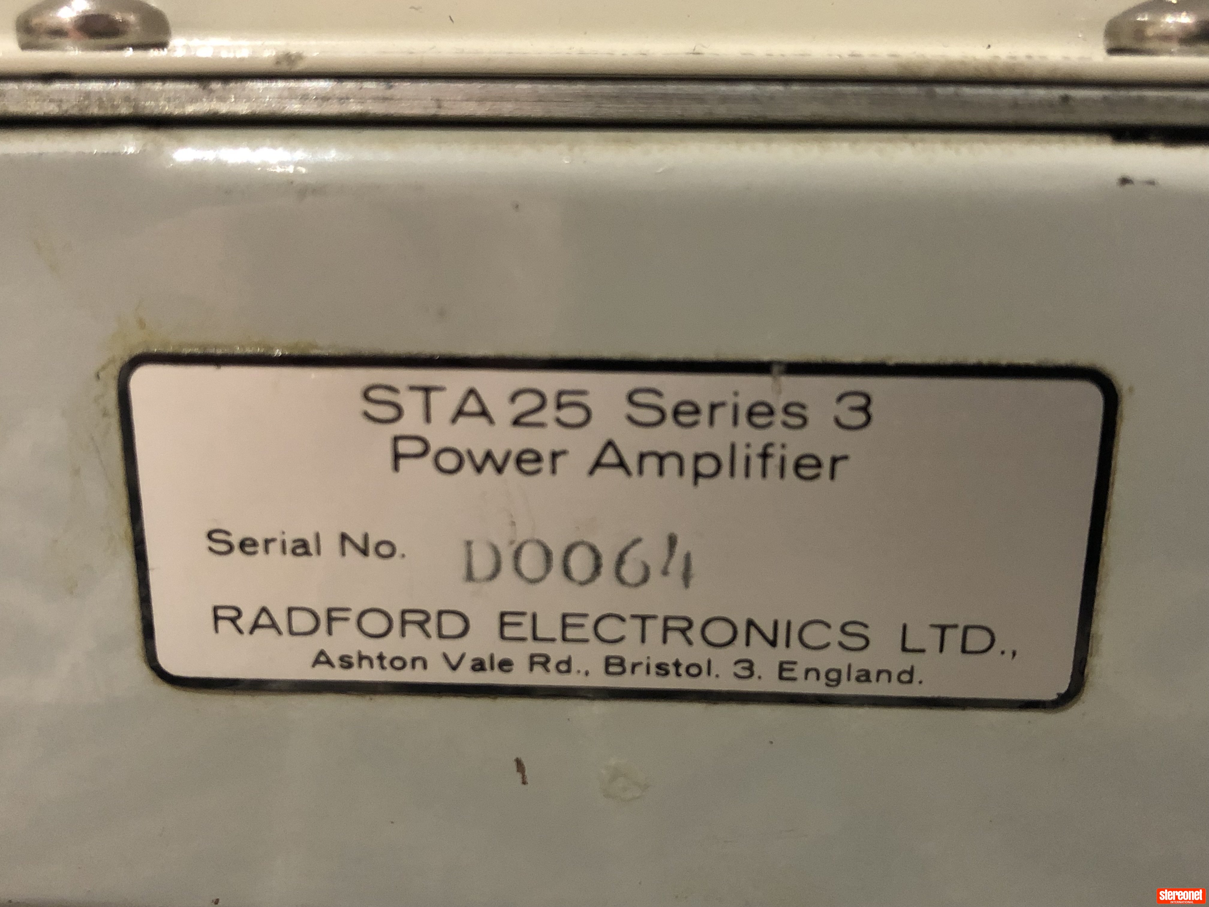 Radford STA-25 Power Amplifier |﻿ Power Amplifiers