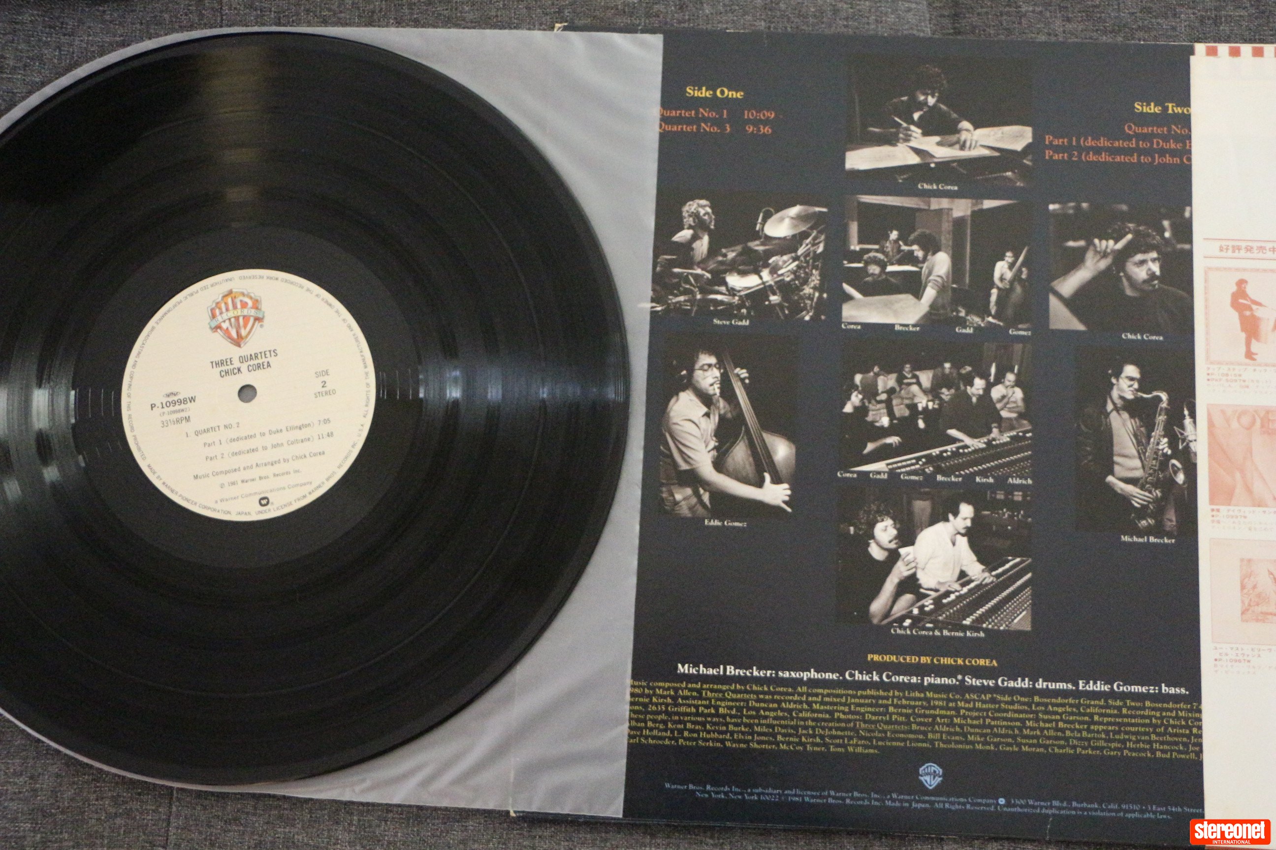 Chick Corea-Three Quartets Japanese Vinyl Record (LP) - Vinyl Records ...