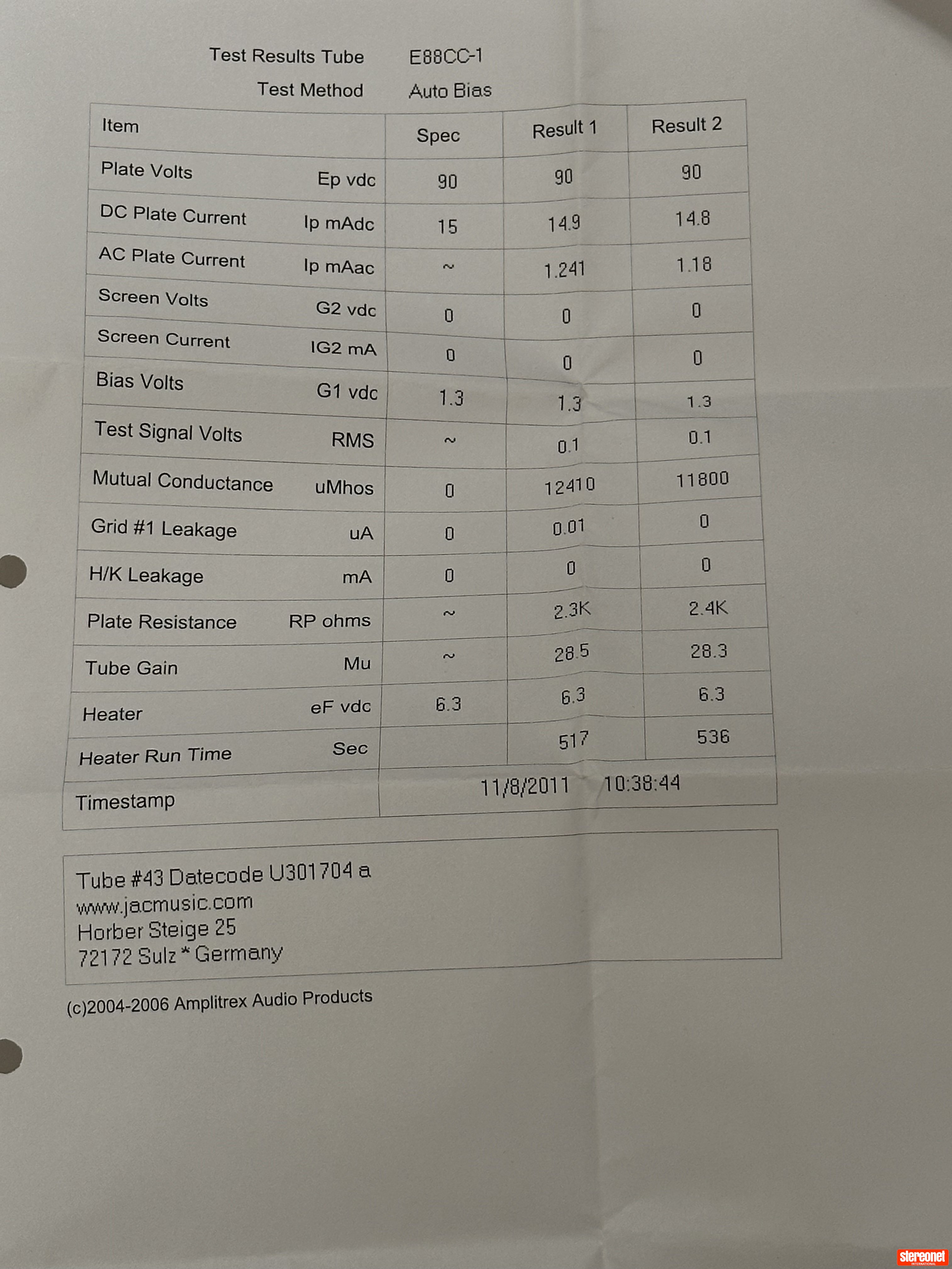 Telefunken E88CC Valves/Tubes - Valves / Tubes - StereoNET