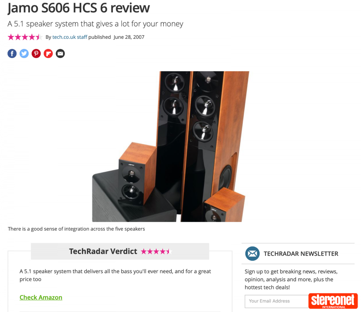 Jamo S606 LCR Home Theatre Speakers - Loudspeaker Packages - StereoNET