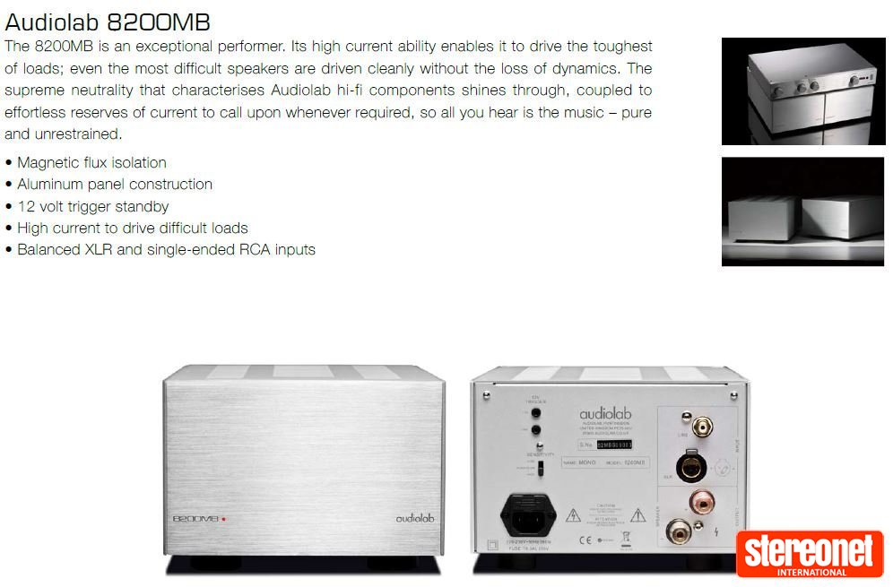 Audiolab 8200MB Mono Amplifiers - Power Amplifiers - StereoNET