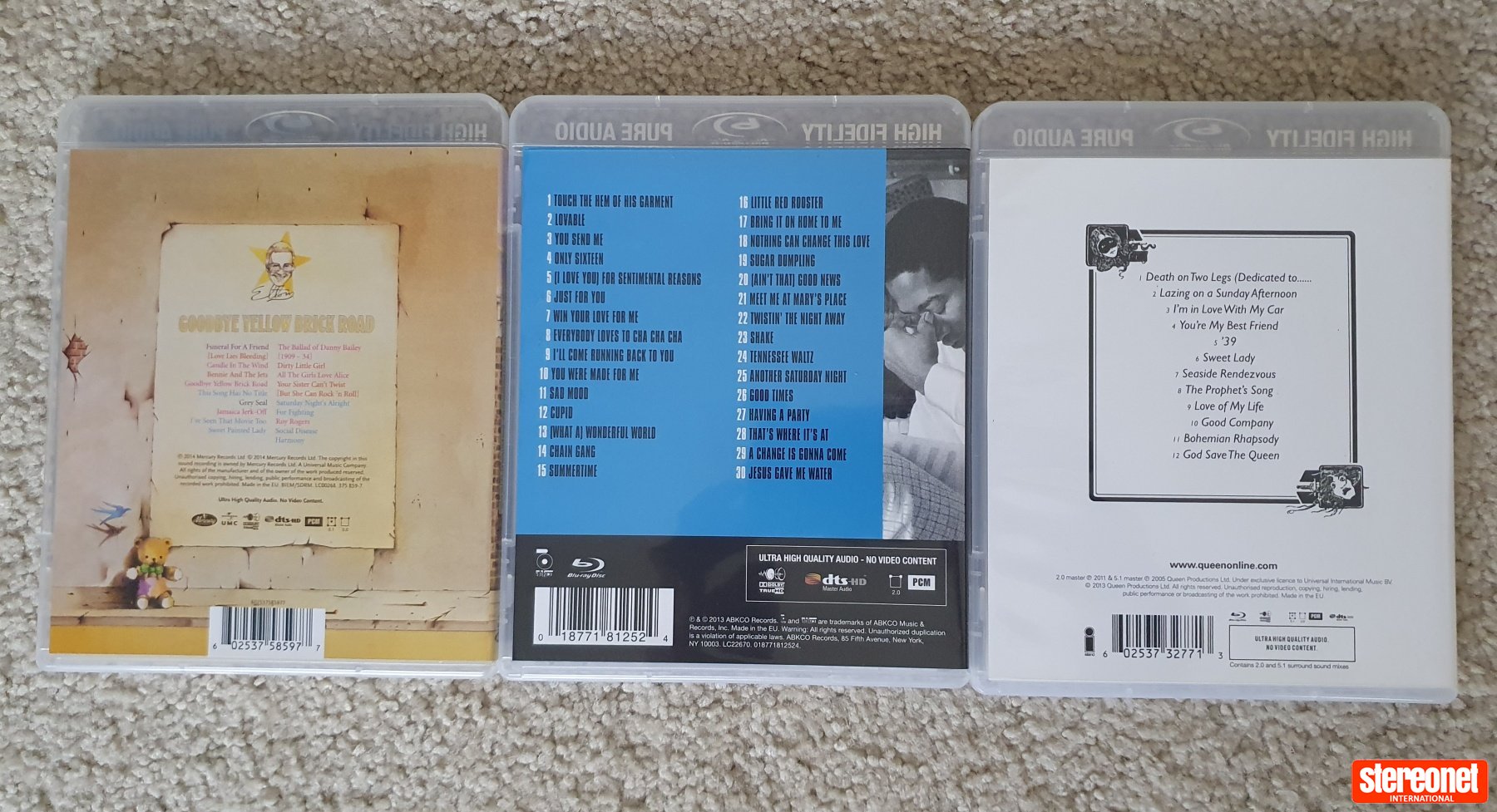 High Fidelity Pure Audio Bluray Discs Queen Elton John Bob Marley Grace Jones Sam Cooke Stevie ...