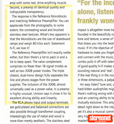 Unison Research Reference Series Pre / Power Combination - Power ...