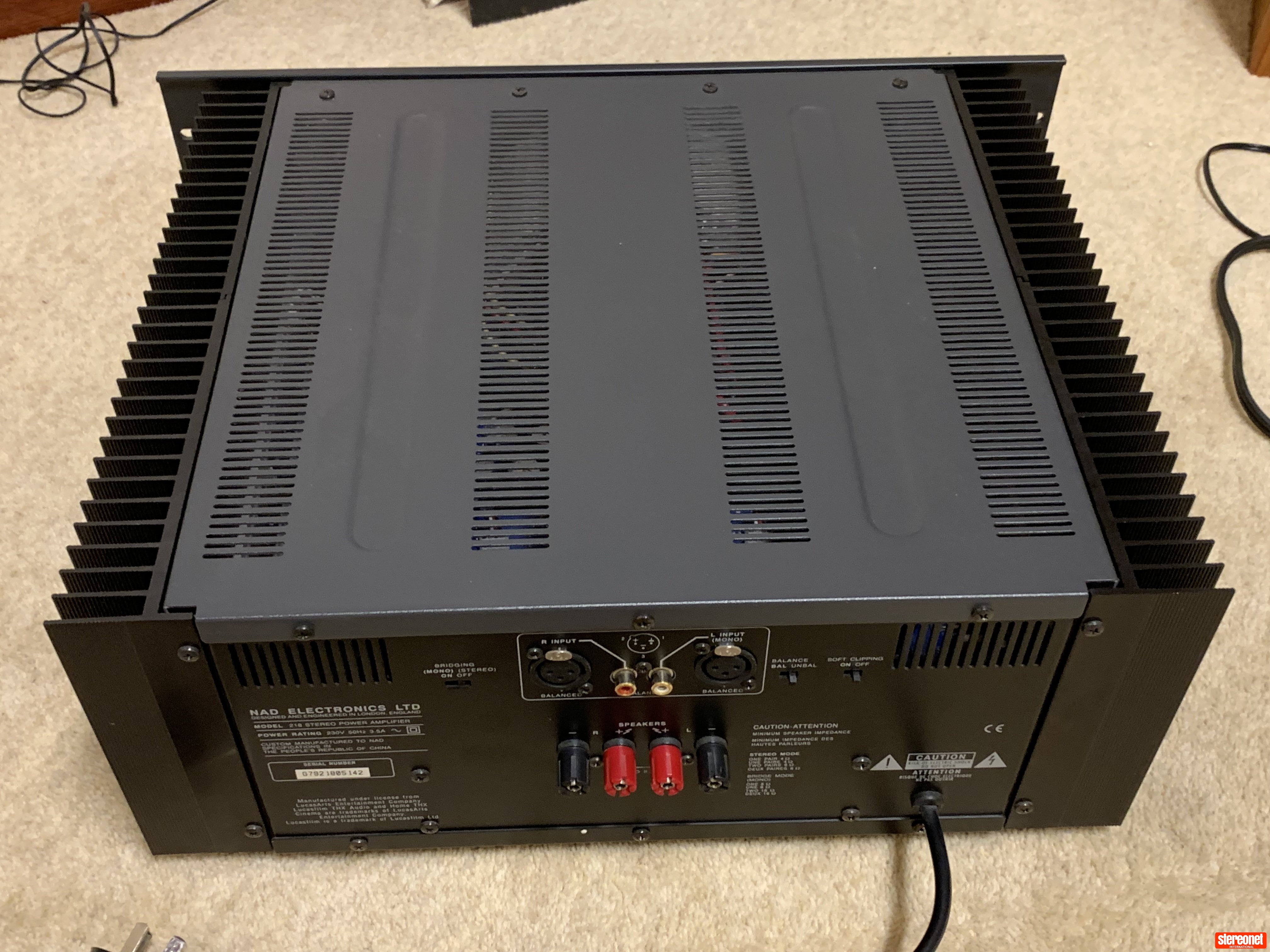 NAD Electronics 218 THX Power Amplifier - Power Amplifiers - StereoNET