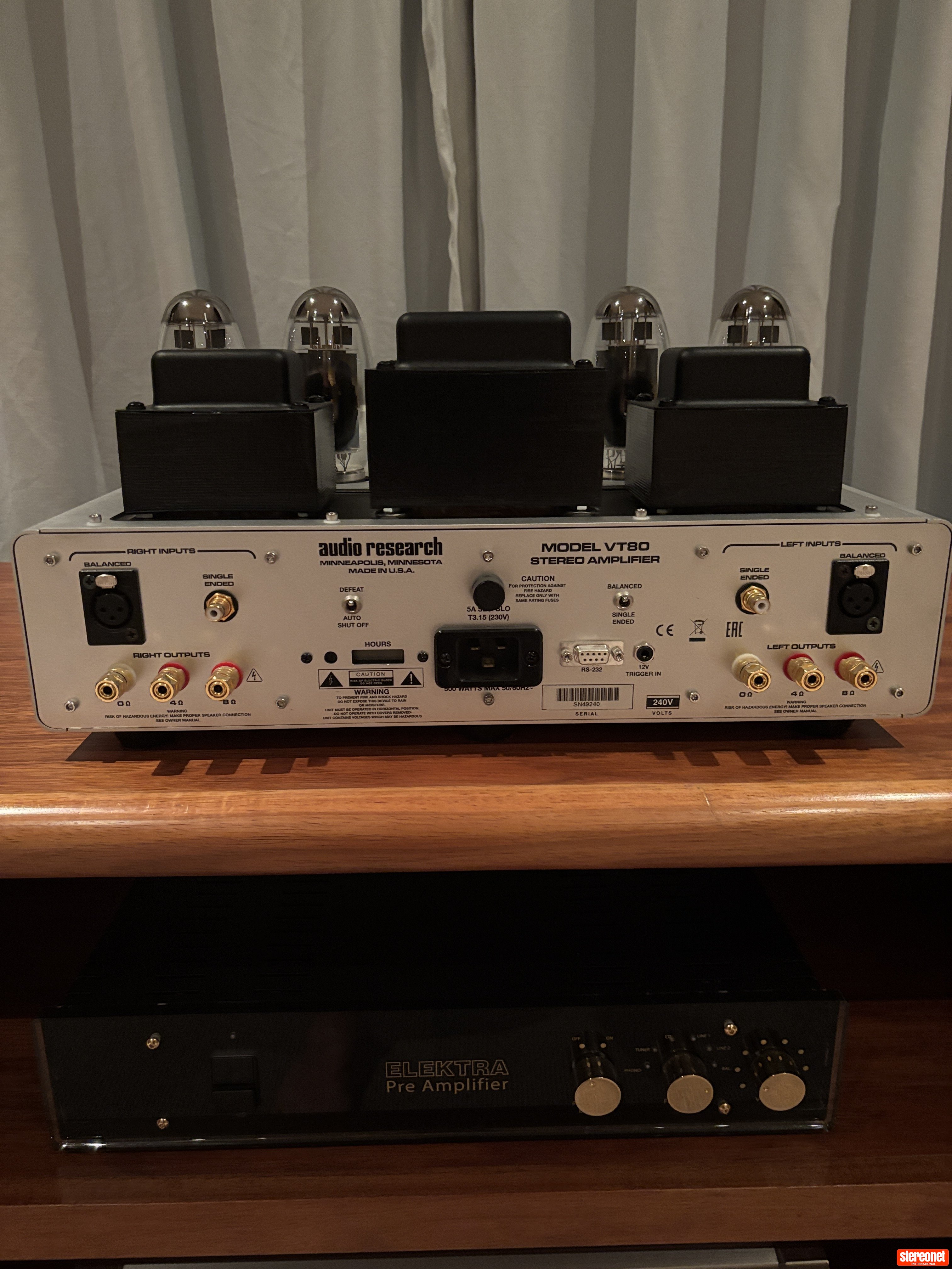 Audio Research VT80 Power Amplifier - Power Amplifiers - StereoNET