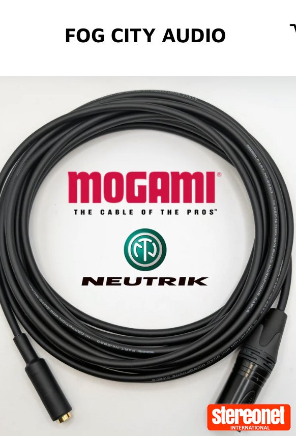 Mogami Extension Cable - Mogami and Neutrik Headphone Cable - Headphone ...