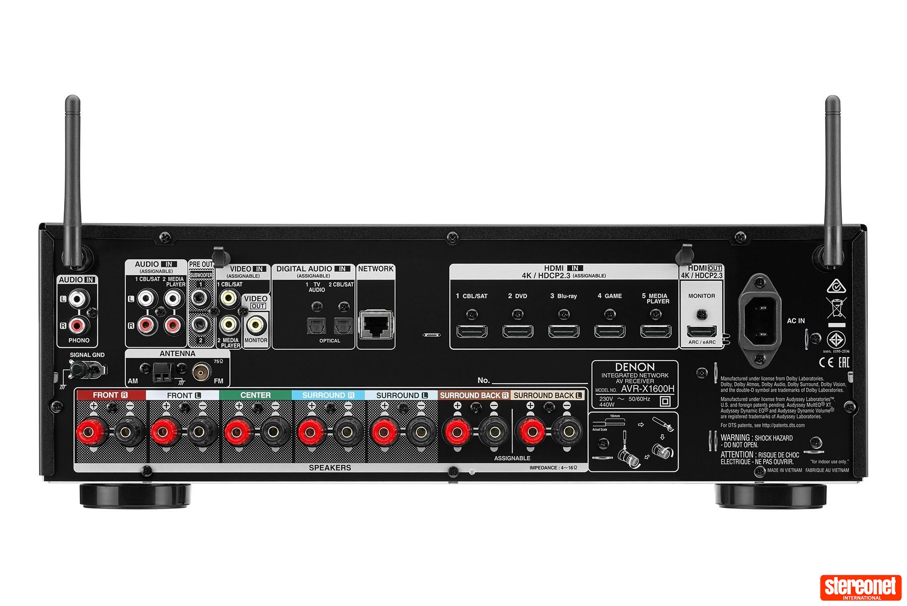 Denon AVR-X1600H 7.2 channel AV Receiver - AV Receivers & Processors ...