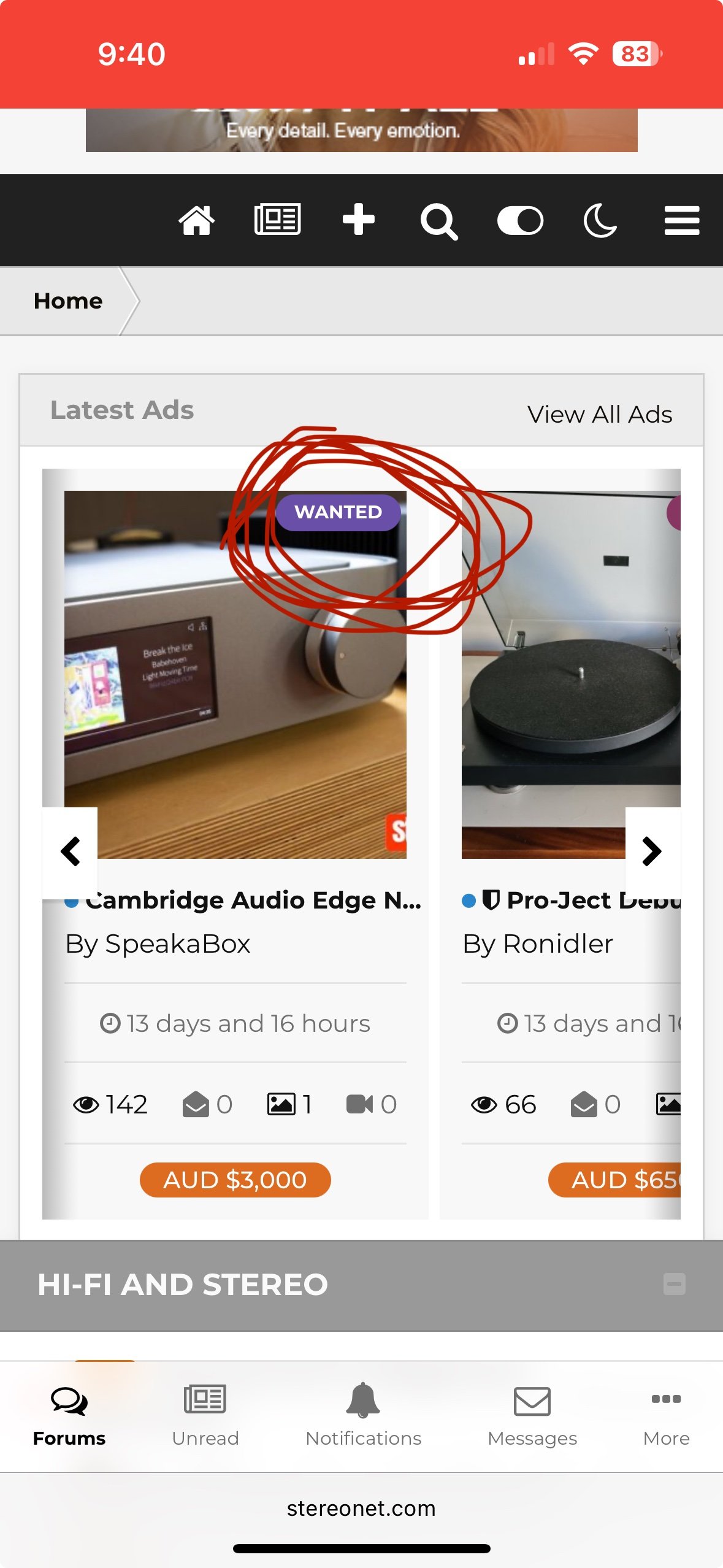 "Latest ads" confusing - StereoNET News & Announcements - StereoNET