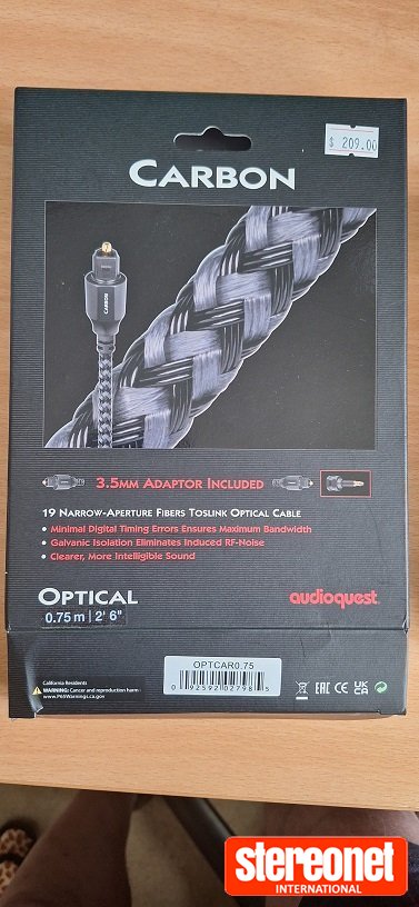 AudioQuest Carbon Optical Cable - Digital Cables - StereoNET