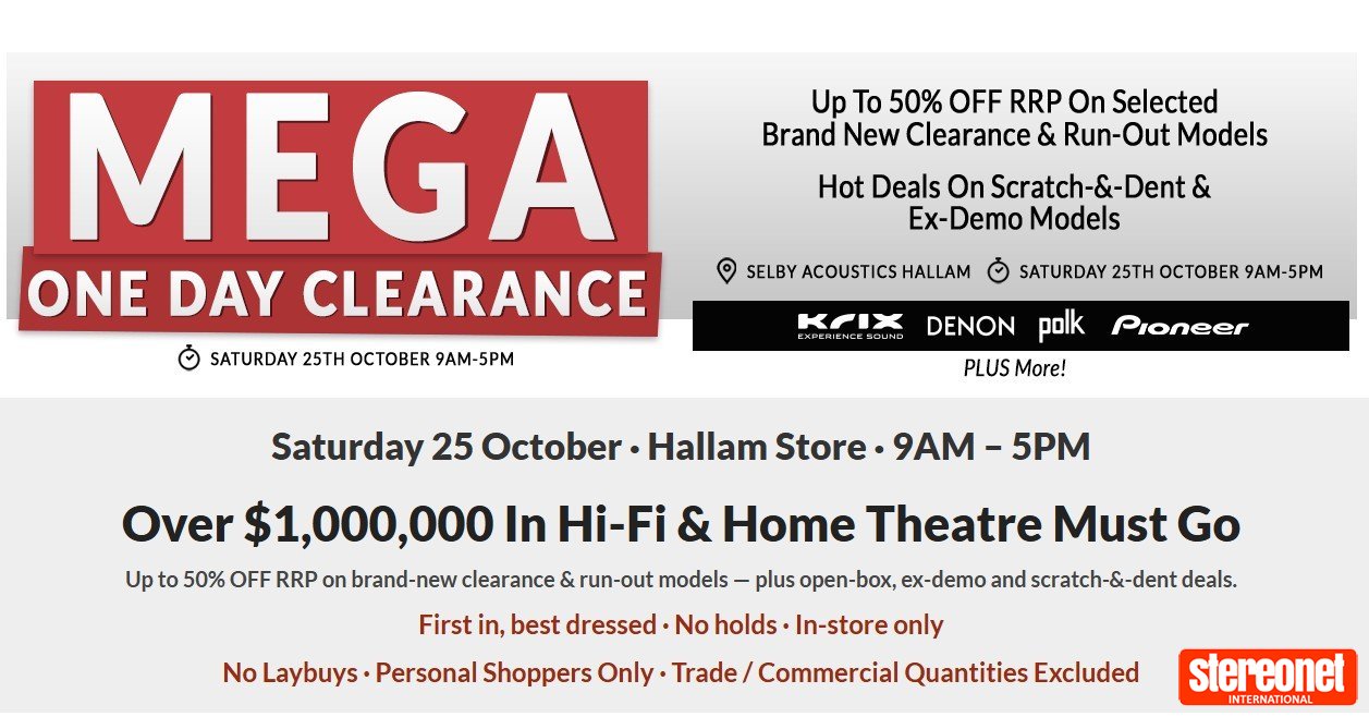 50% Off Mega One Day Clearance (In Store Only) @ Selby Hallam Superstore - Deals, Discounts ...